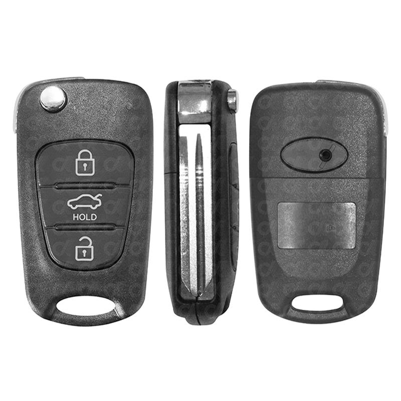 KIA Hyundai Aftermarket Flip Remote Key Shell 3 Buttons Sedan HYN14R Blade