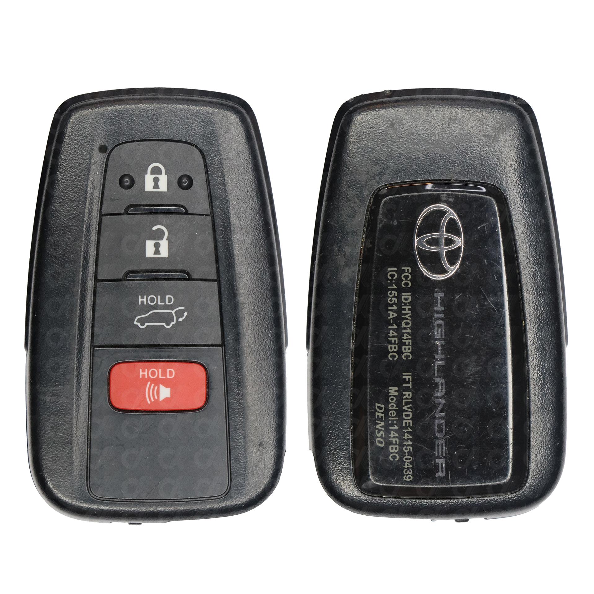 Toyota Highlander 2020-2022 Genuine Used Smart Key 4 Buttons Pcb: 0351 ...