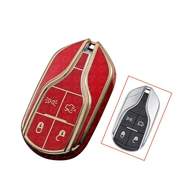 Nano High Quality Cover for Maserati Smart Remote Key 4 Buttons Red