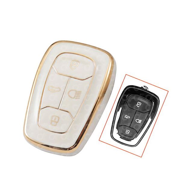 Nano High Quality Cover for Tata Smart Remote Key 4 Buttons White