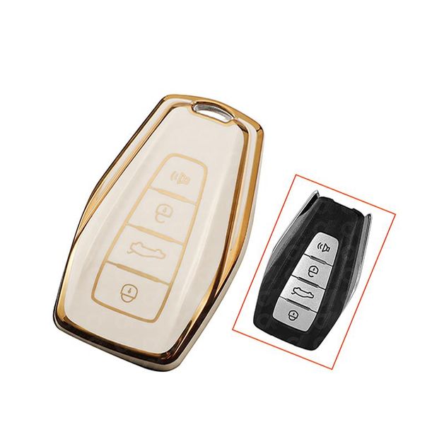 Nano High Quality Cover for Geely Smart Remote Key 4 Buttons White